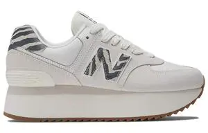 NEW BALANCE 574+ Platform Sneakers - White/beige
