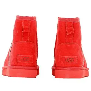UGG Classic Mini Side Logo Ankle Boots - Samba Red/black