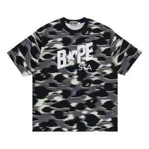 A BATHING APE Screen Camo Sta Logo Relaxed Fit T-shirt - Black