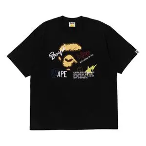 A BATHING APE A Bathing Ape Hand Draw Graphic Relaxed Fit Tee 'black' Black