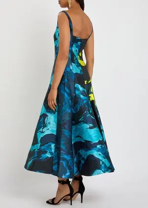 ROKSANDA Zelia Printed Satin-twill Midi Dress - Multicoloured