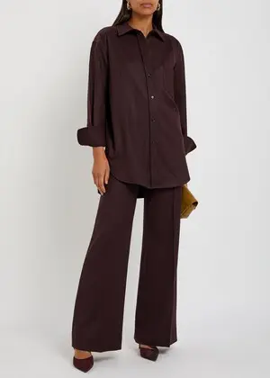 Victoria Beckham Oversized Wool Shirt - Bordeaux