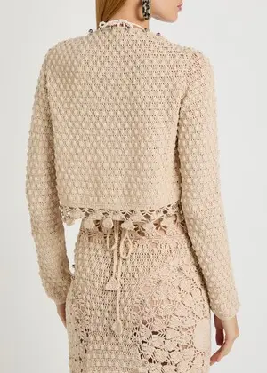 Rabanne Crochet Bead-embellished Cotton Cardigan