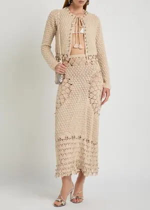 Rabanne Crochet Bead-embellished Cotton Cardigan