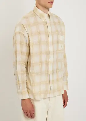 PICANTE Rocco Checked Crinkled Cotton-blend Overshirt