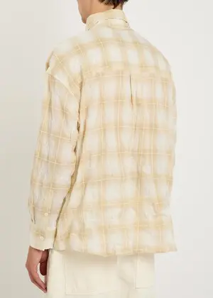 PICANTE Rocco Checked Crinkled Cotton-blend Overshirt