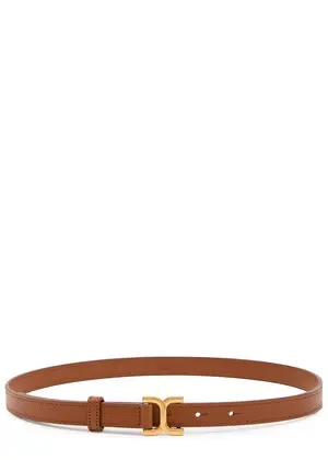 Chloé Marcie Grained Leather Belt - Tan