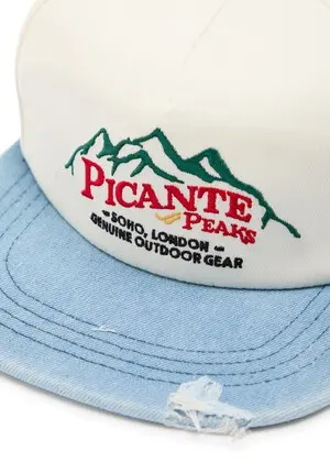 PICANTE Peaks Embroidered Cotton And Denim Cap