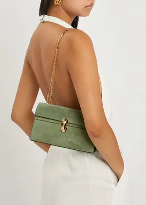 Savette Chain Symmetry Suede Pochette