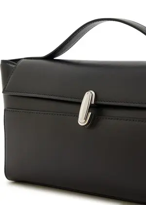 Savette Trapeze Leather Pochette - Black