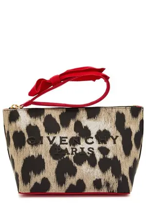 Givenchy Small Leopard-jacquard Woven Pouch