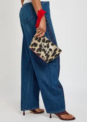 Givenchy Small Leopard-jacquard Woven Pouch