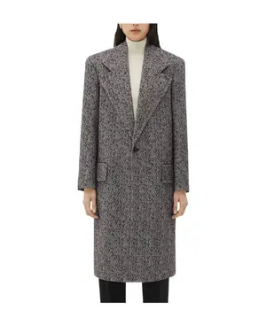 Bottega Veneta Lapel Long-sleeved Coat - Black
