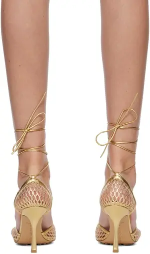 Bottega Veneta Stretch Lace-up Stiletto Sandal - Nude