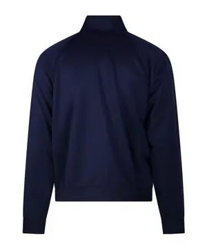 Dior Long-sleeved Zip-up Jacket With Logo Jacquard - Navy Blue