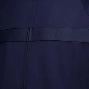 Dior Long-sleeved Zip-up Jacket With Logo Jacquard - Navy Blue