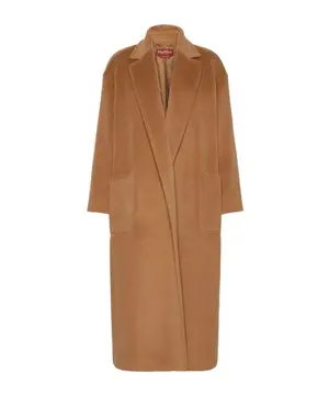 Max Mara Belted Virgin Wool Coat - Camel