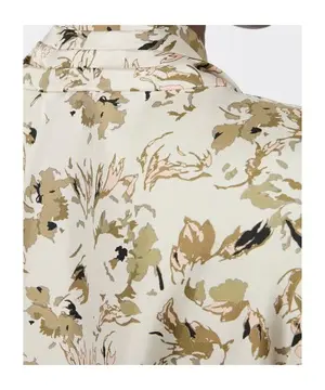Max Mara Printed Silk Twill Short Sleeve Shirt