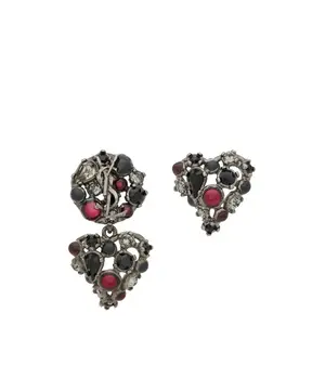 Saint Laurent Heart-shaped Earrings - Black