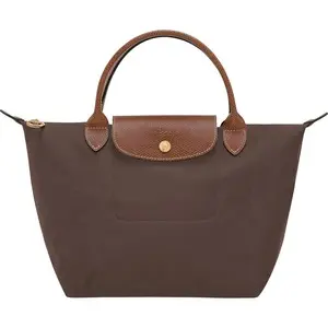 Longchamp Small Le Pliage Recycled Nylon Top Handle Bag - Mocha