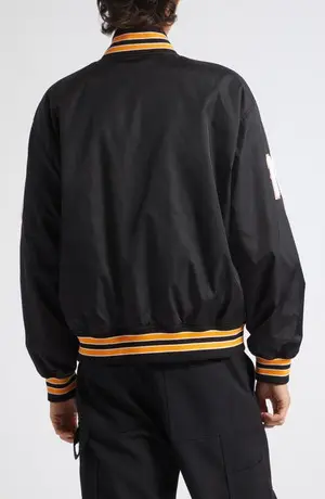 Balenciaga Oversized Nylon Varsity Bomber Jacket - 1000 Black