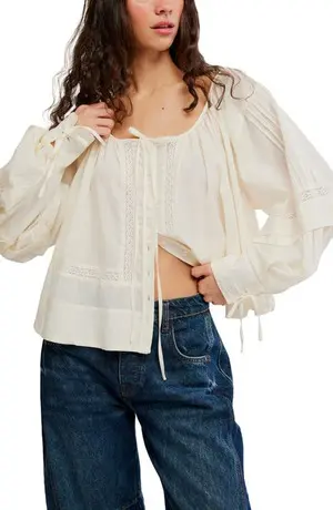 Free People La Lune Cotton Top - Tofu