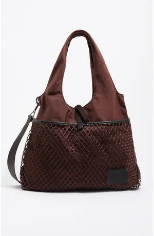 Bimba Y Lola Large Nylon Paper Bag - Chocolate