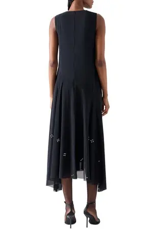 Akris Diamond Dice Mesh Midi Dress