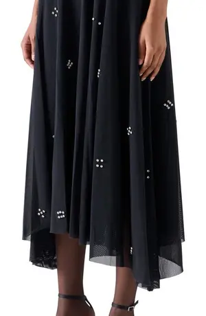 Akris Diamond Dice Mesh Midi Dress