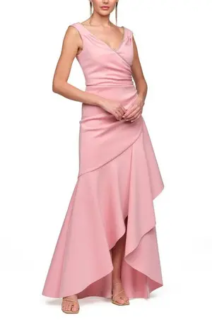 Js Collections Marla Diamante Trim High Low Gown