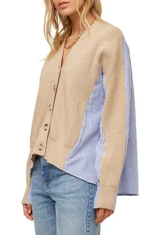 Fifteen Twenty Mixed Media V-neck Cardigan