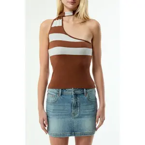 PACSUN Vanessa Scarf Knit Top - Brown