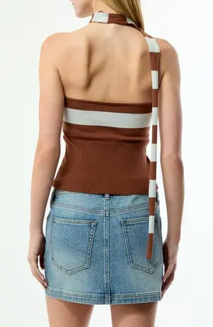 PACSUN Vanessa Scarf Knit Top - Brown