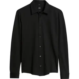 BOSS Roan Slim Fit Performance Button-up Shirt - Black