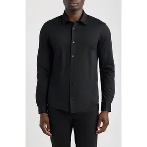 BOSS Roan Slim Fit Performance Button-up Shirt - Black