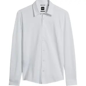 BOSS Roan Slim Fit Performance Button-up Shirt - White