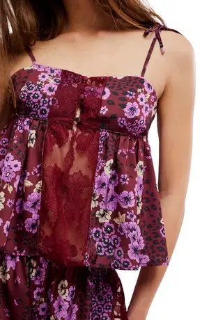 Free People Up At Dawn Sleep Set - Pomegranate Combo