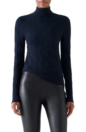 Akris 3d Dice Virgin Wool Turtleneck Sweater - Navy