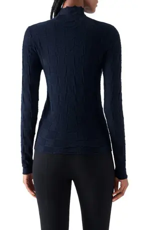 Akris 3d Dice Virgin Wool Turtleneck Sweater - Navy