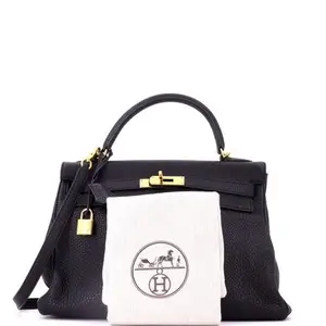 Hermès Kelly Handbag Togo With Gold Hardware 32 - Black
