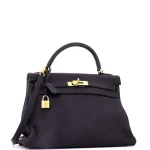 Hermès Kelly Handbag Togo With Gold Hardware 32 - Black