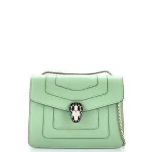 BVLGARI Serpenti Forever Square Shoulder Bag Leather Small - Green