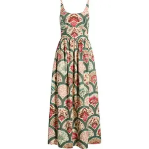 CECE DUPRAZ Print Sleeveless Midi Dress - Cream Multi