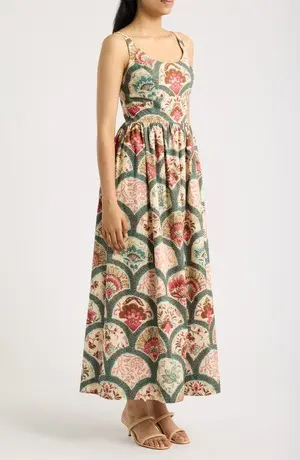 CECE DUPRAZ Sleeveless Printed Midi Dress