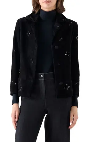 Akris Embellished Suede Jacket - Black