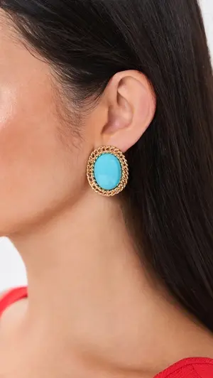 KENNETH JAY LANE Oval Center Earrings