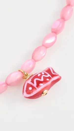 LOGAN TAY Cotton Candy Beaded Fish Necklace