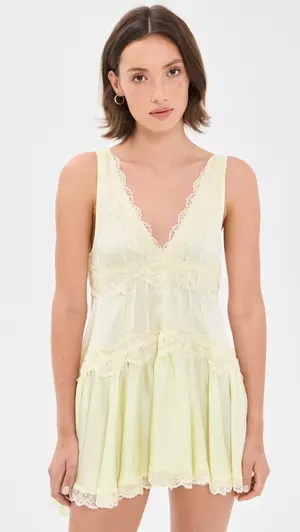 Free People In This Groove Mini Slip Dress