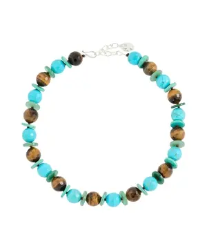 Chan Luu Beaded Sterling Silver Necklace - Turquoise