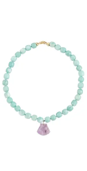 Shashi Jade Scallop Gemstone Pendant Necklace